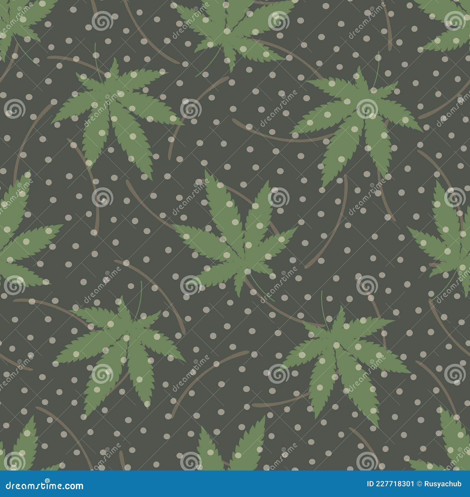 Marijuana Leaf. Seamless Patterns with Narcotic Plants Stock Vector ...