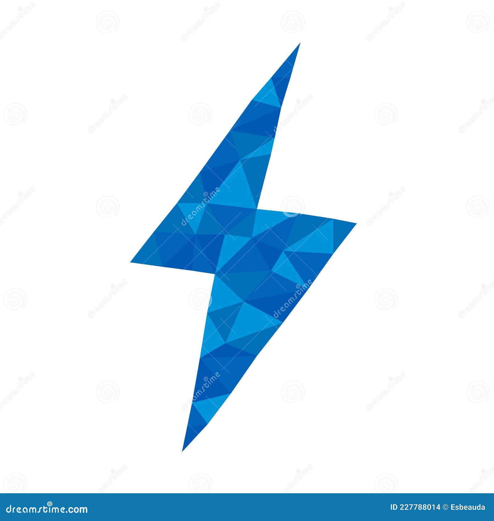 Polygonal Geometric Crystal Lightning Bolt Stock Vector - Illustration ...
