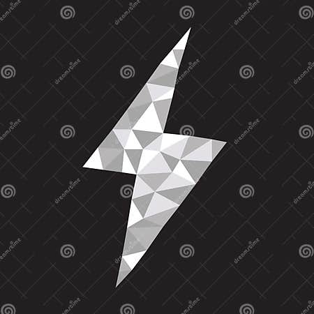 Polygonal Geometric Crystal Lightning Bolt Stock Vector - Illustration ...