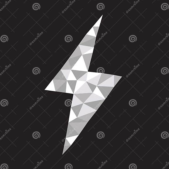 Polygonal Geometric Crystal Lightning Bolt Stock Vector - Illustration ...