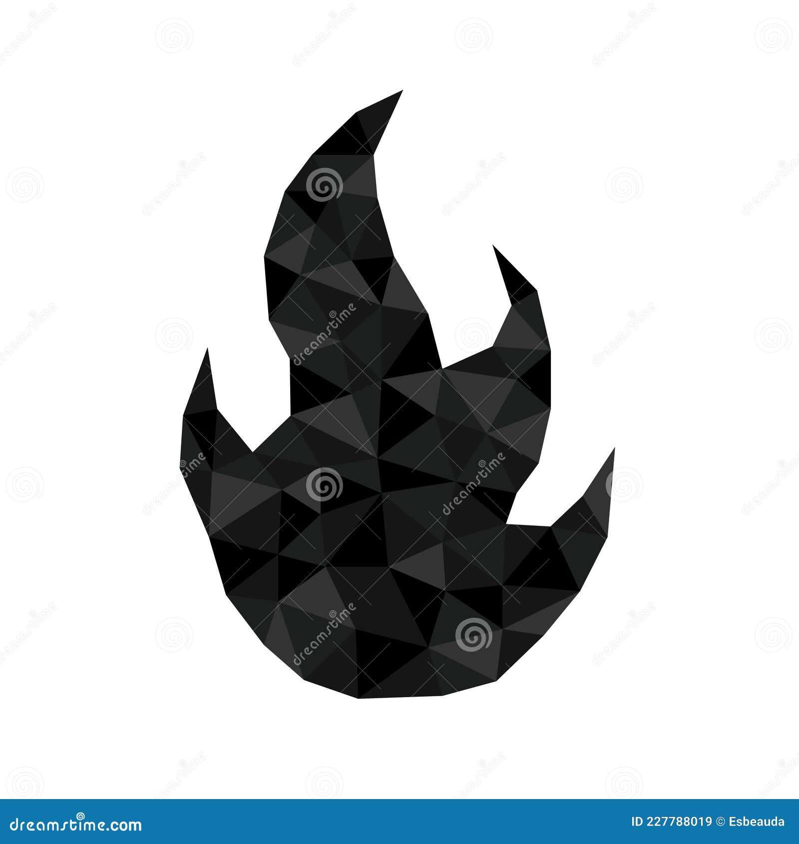 Polygonal Geometric Crystal Fire Flame Symbol Stock Vector ...