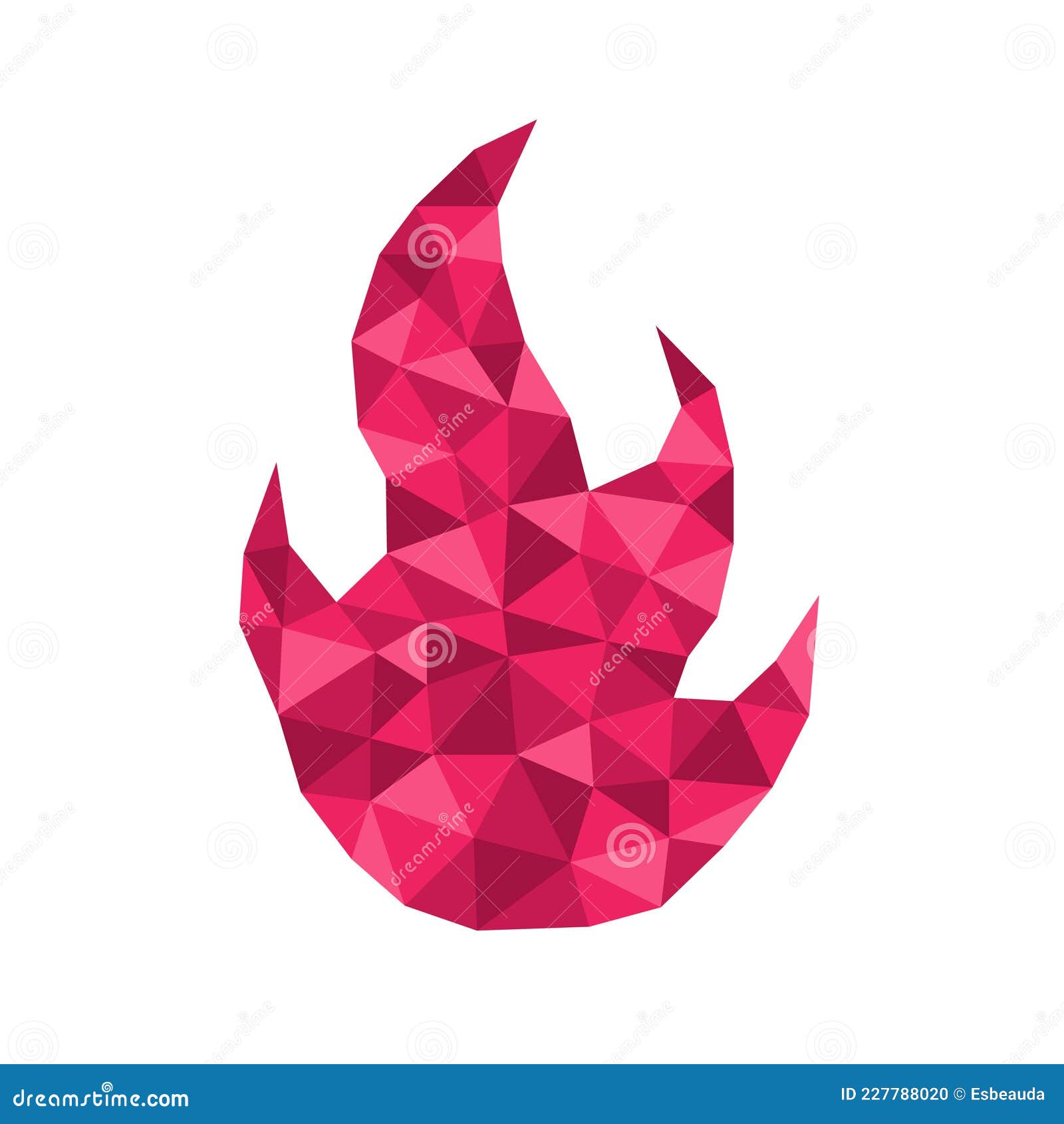 Polygonal Geometric Crystal Fire Flame Symbol Stock Vector ...