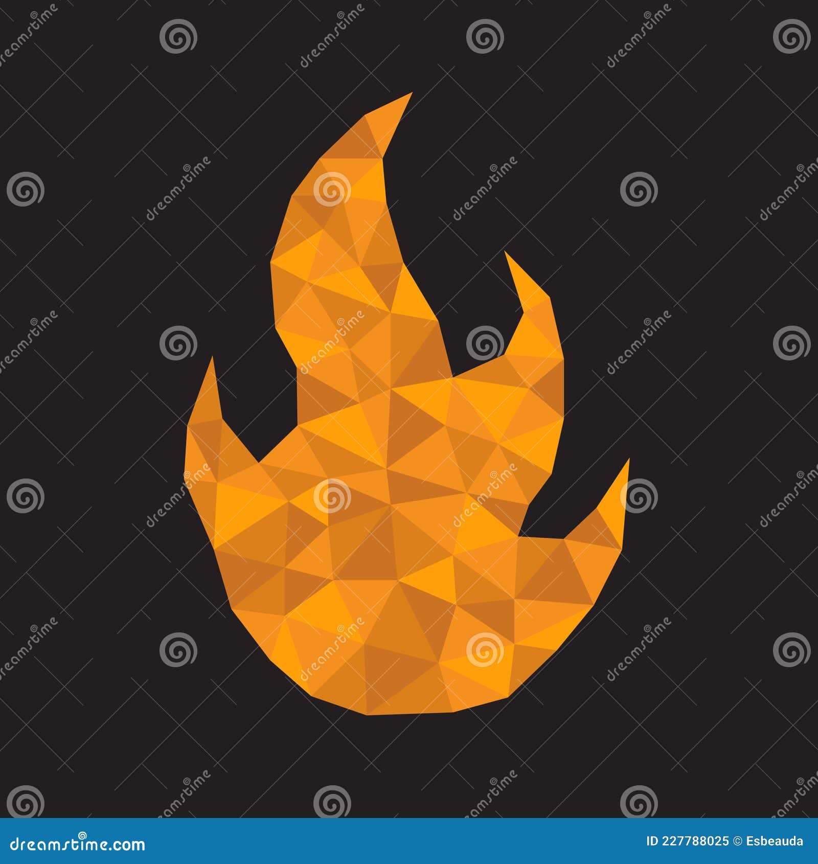 Polygonal Geometric Crystal Fire Flame Symbol Stock Vector ...