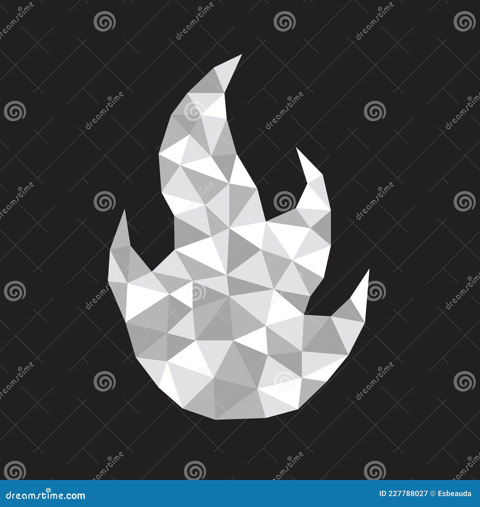 Polygonal Geometric Crystal Fire Flame Symbol Stock Vector ...