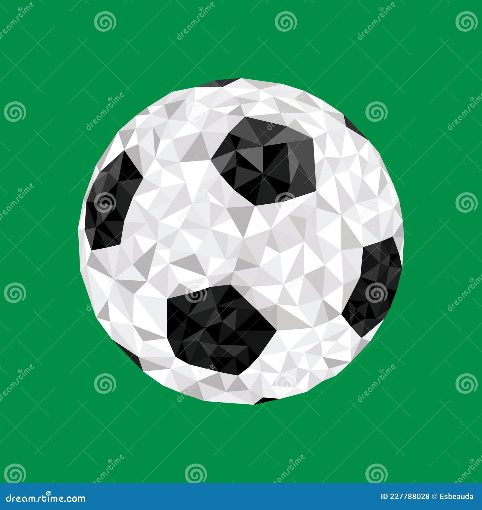 Polygonal Geometric Crystal Football Stock Vector - Illustration of ...