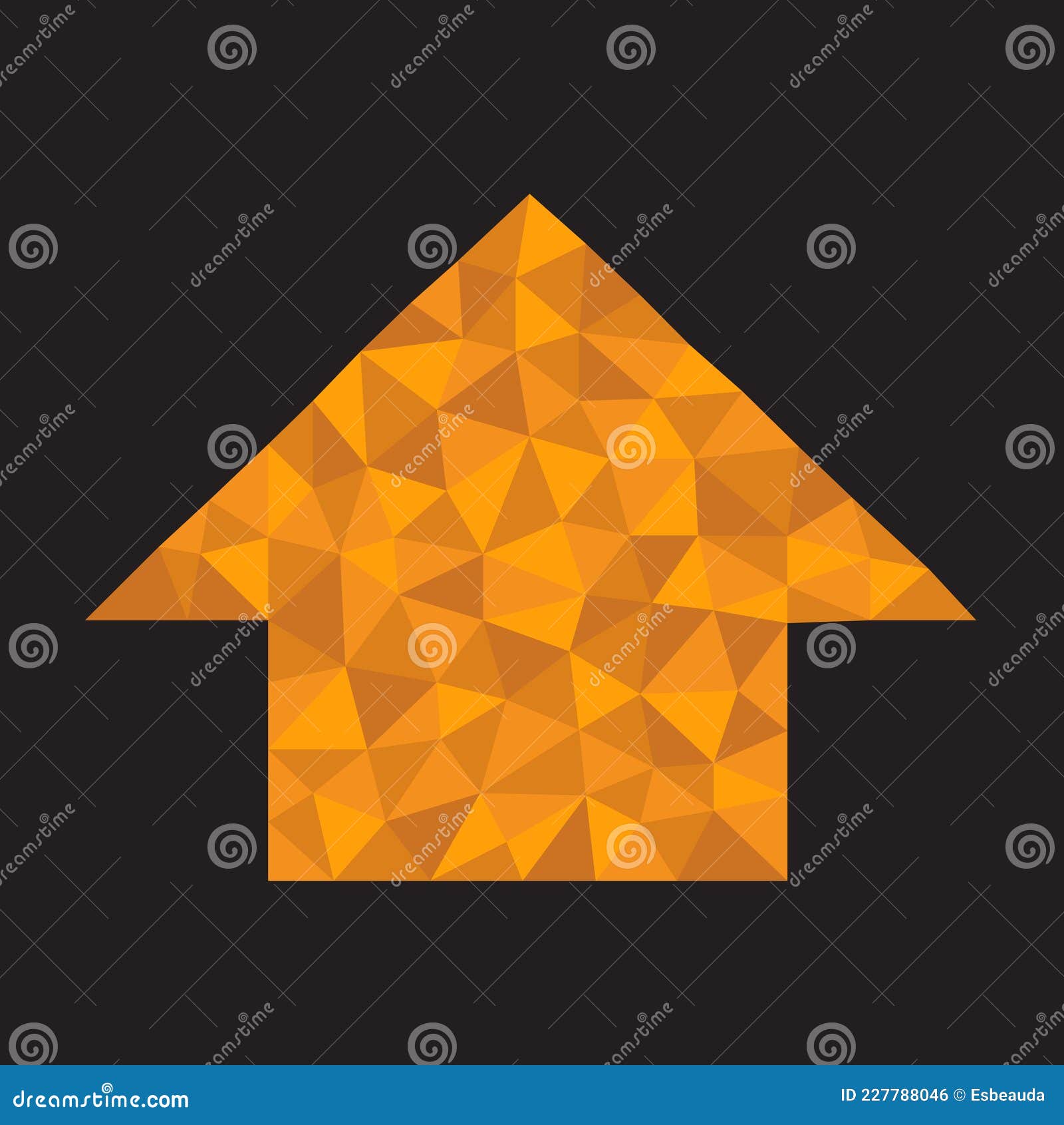Polygonal Geometric Crystal House Symbol Stock Vector - Illustration of ...