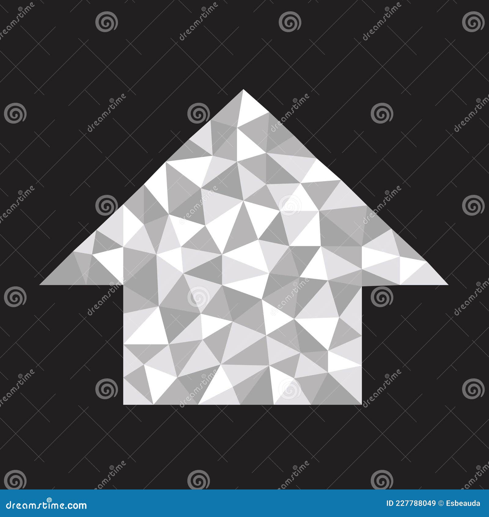 Crystal House Logo. Silhouette Of A House In A Crystal. Cartoon Vector ...