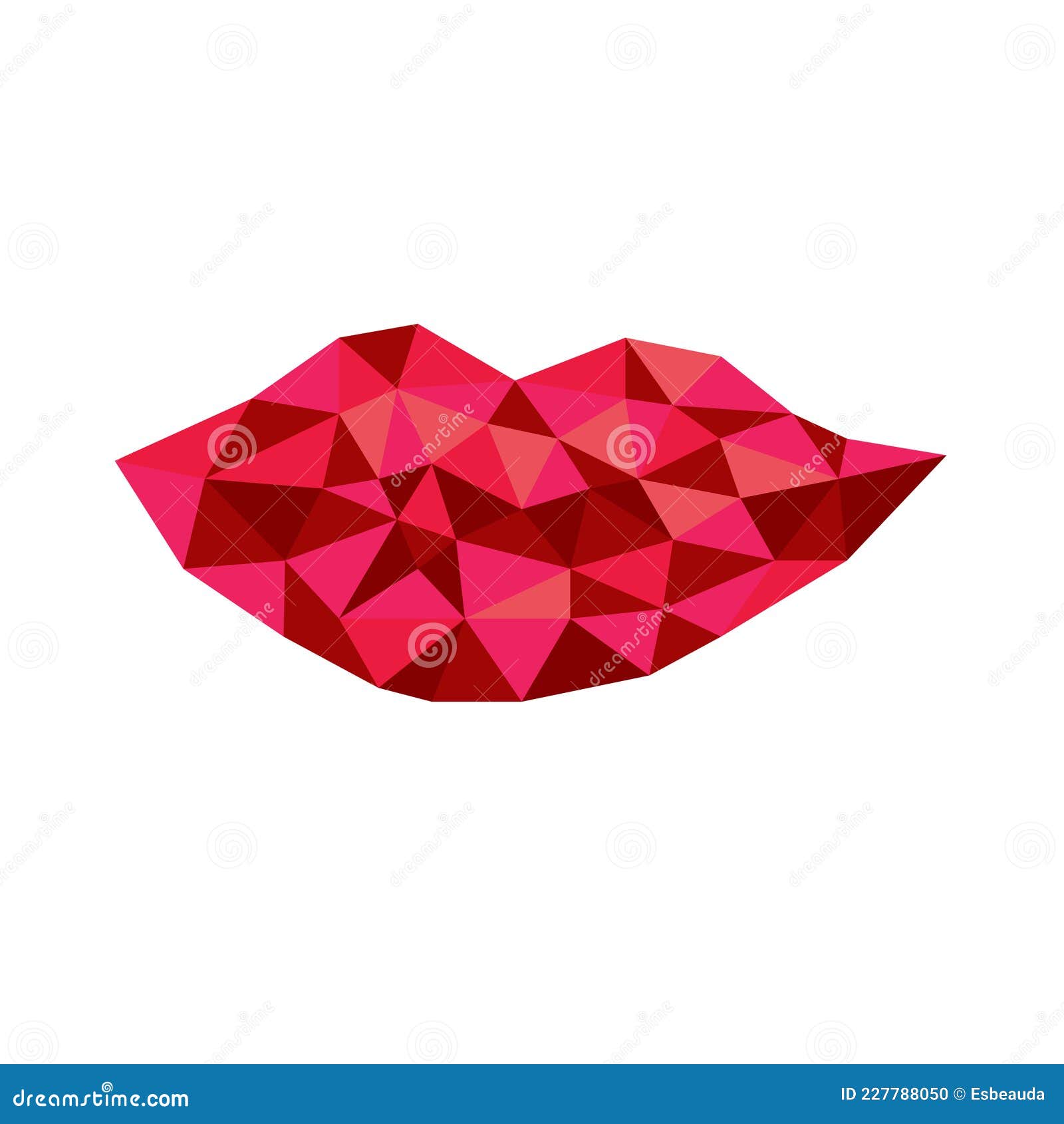 Polygonal Geometric Crystal Lip Symbol Stock Vector - Illustration of ...