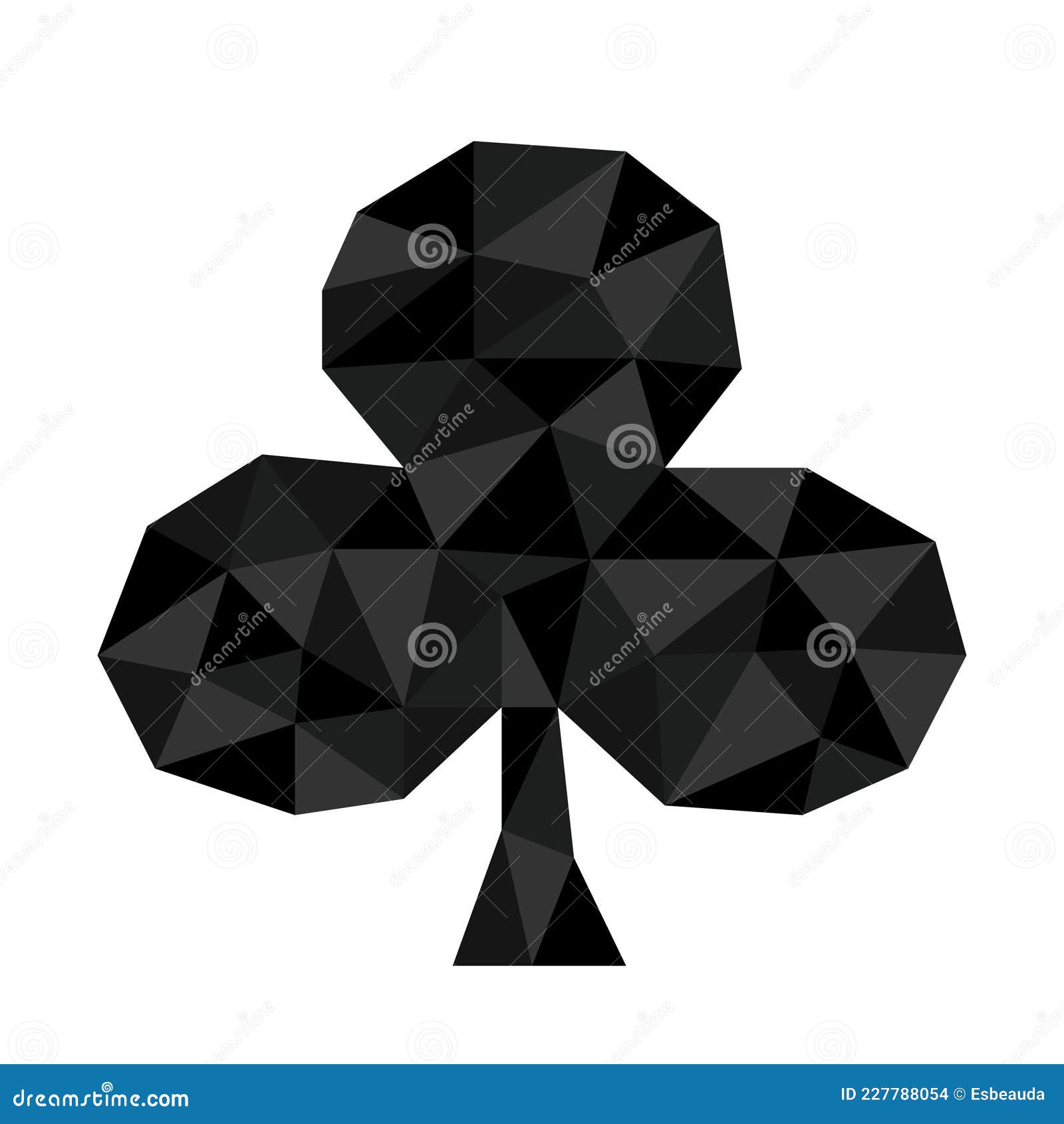 Polygonal Geometric Crystal Poker Clubs Symbol Stock Vector ...