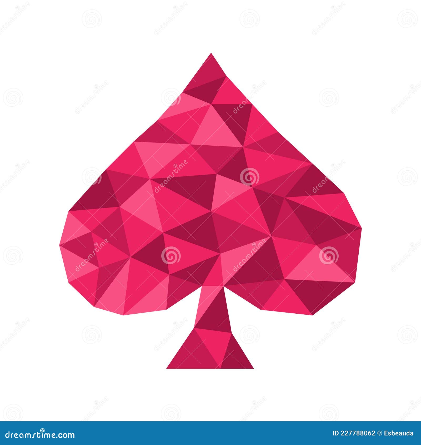 Polygonal Geometric Crystal Poker Spade Symbol Stock Vector ...
