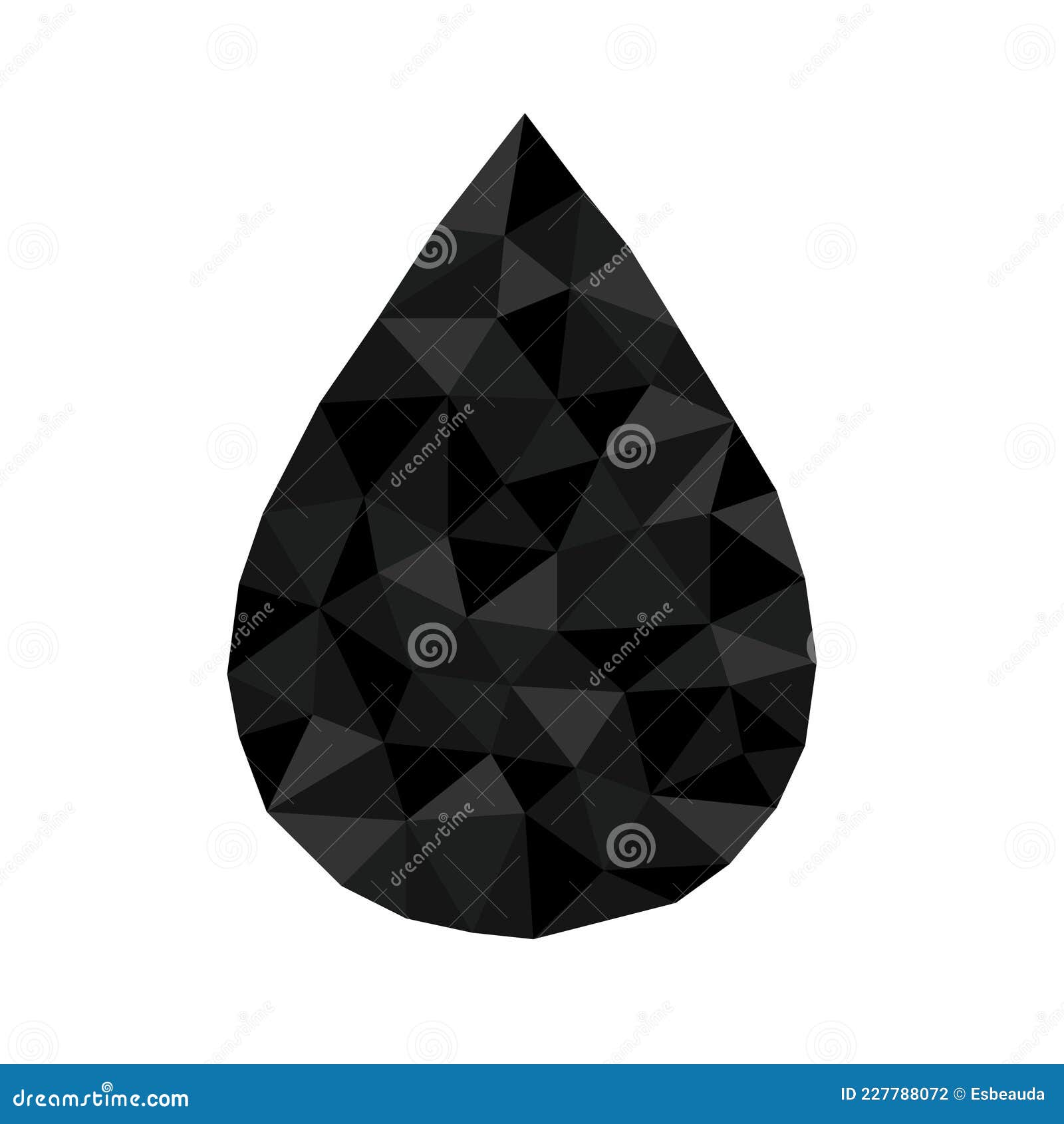 Polygonal Geometric Crystal Water Drop Symbol Stock Vector ...