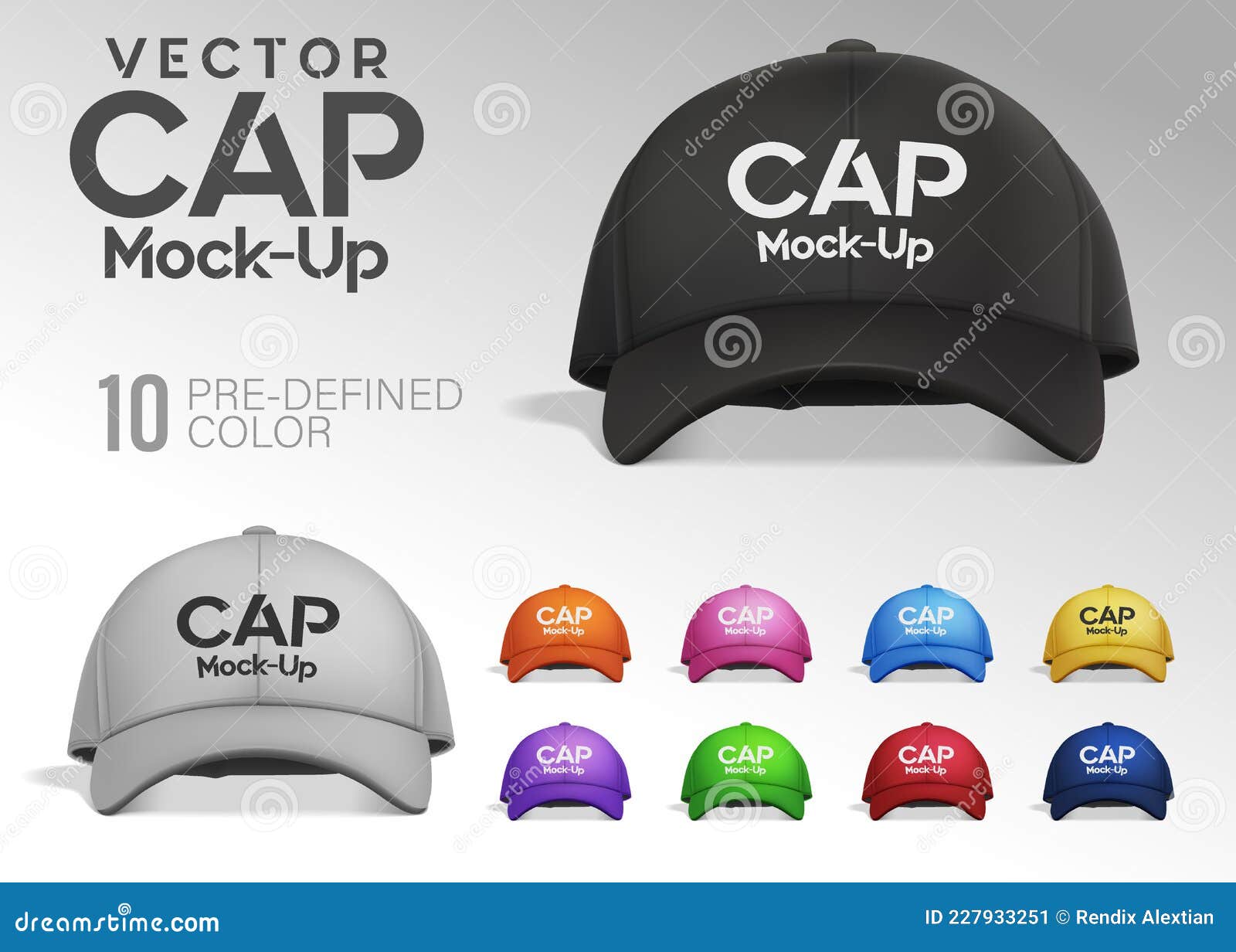Cap Mock-Up in Front View with Predefined Color, Easy To Edit and Place ...