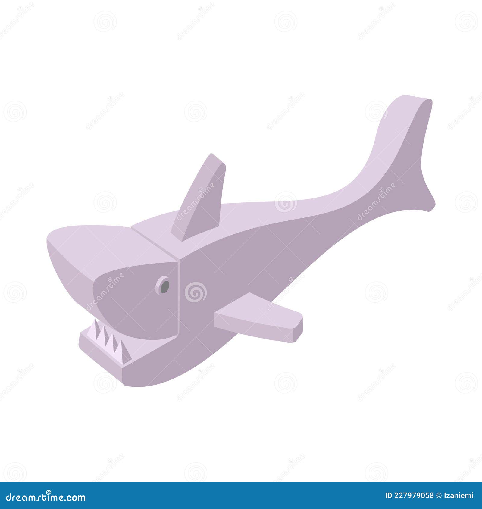 Shark - Isometric Vector Illustration Isolated on White. Stock Vector ...