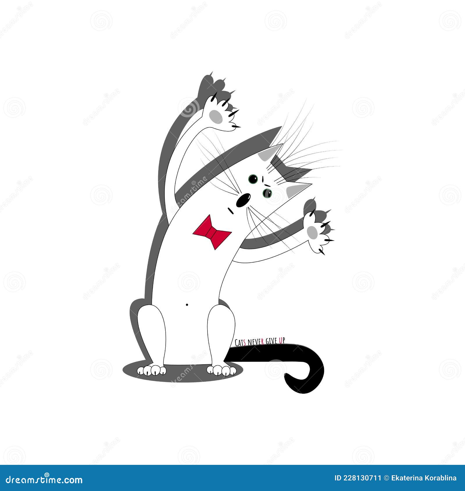 Serious Cat with Sharp Claws Stock Vector - Illustration of never, good ...