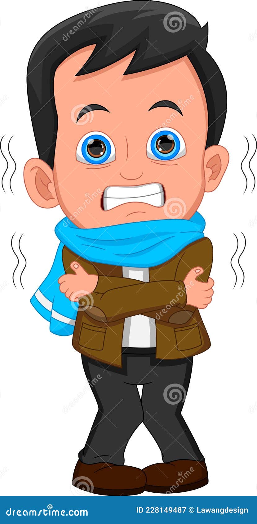 Old Man Is Shivering In The Cold Bathroom. Extreme Temperature ...