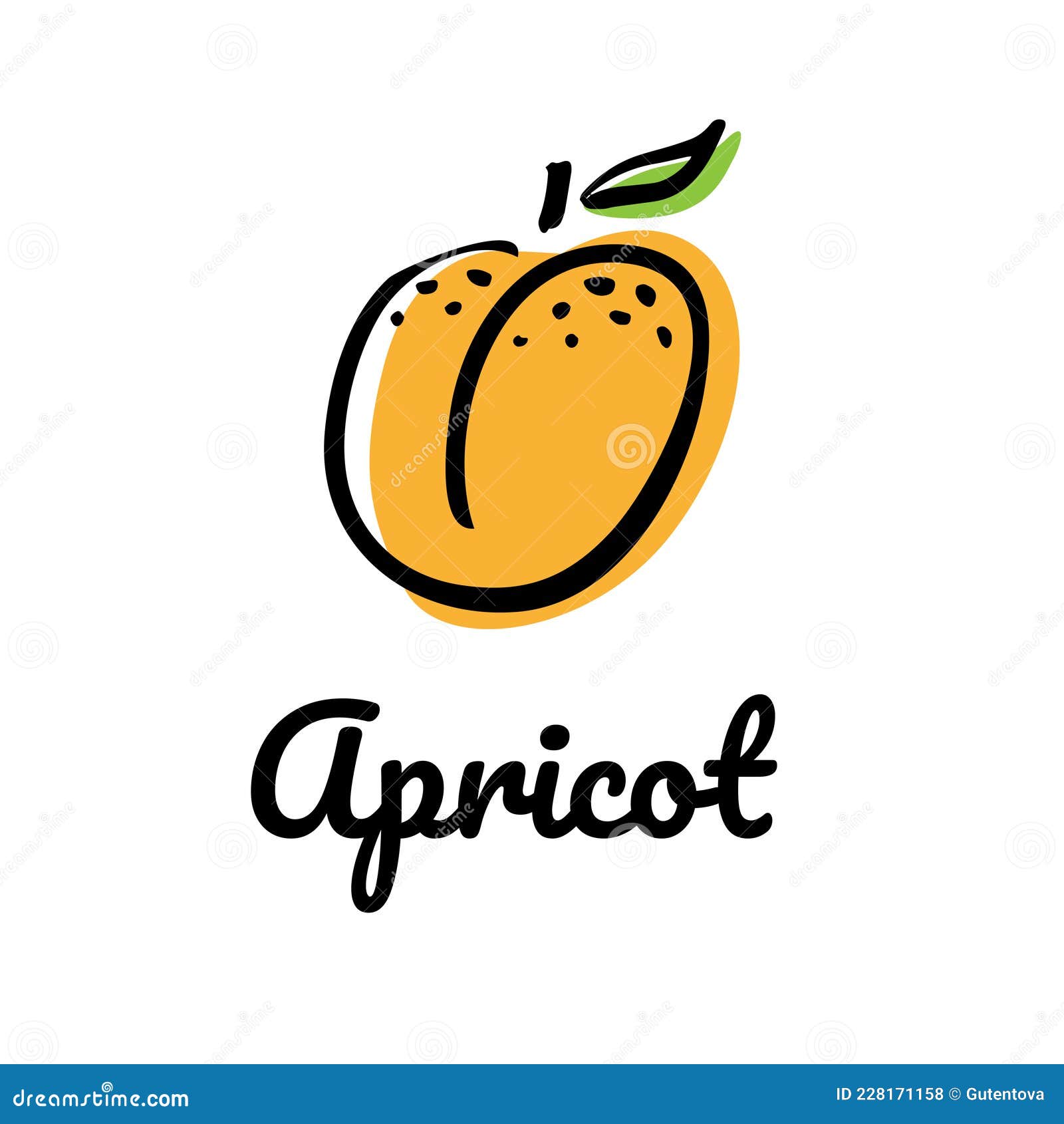 Apricots Color Icon in Modern Graphic Style. Stock Vector ...