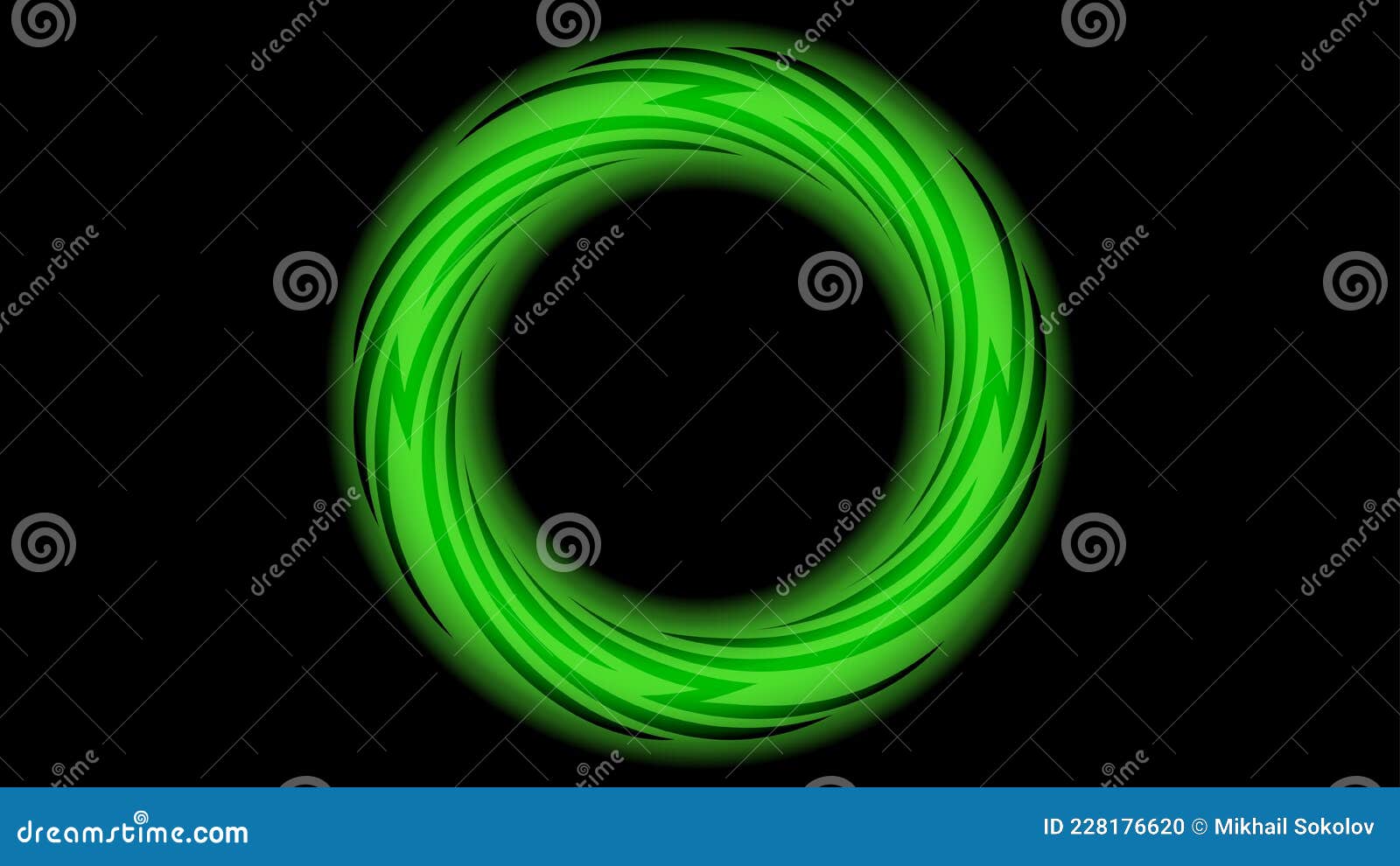 Green Ring with a Swirling Pattern Stock Vector - Illustration of ...