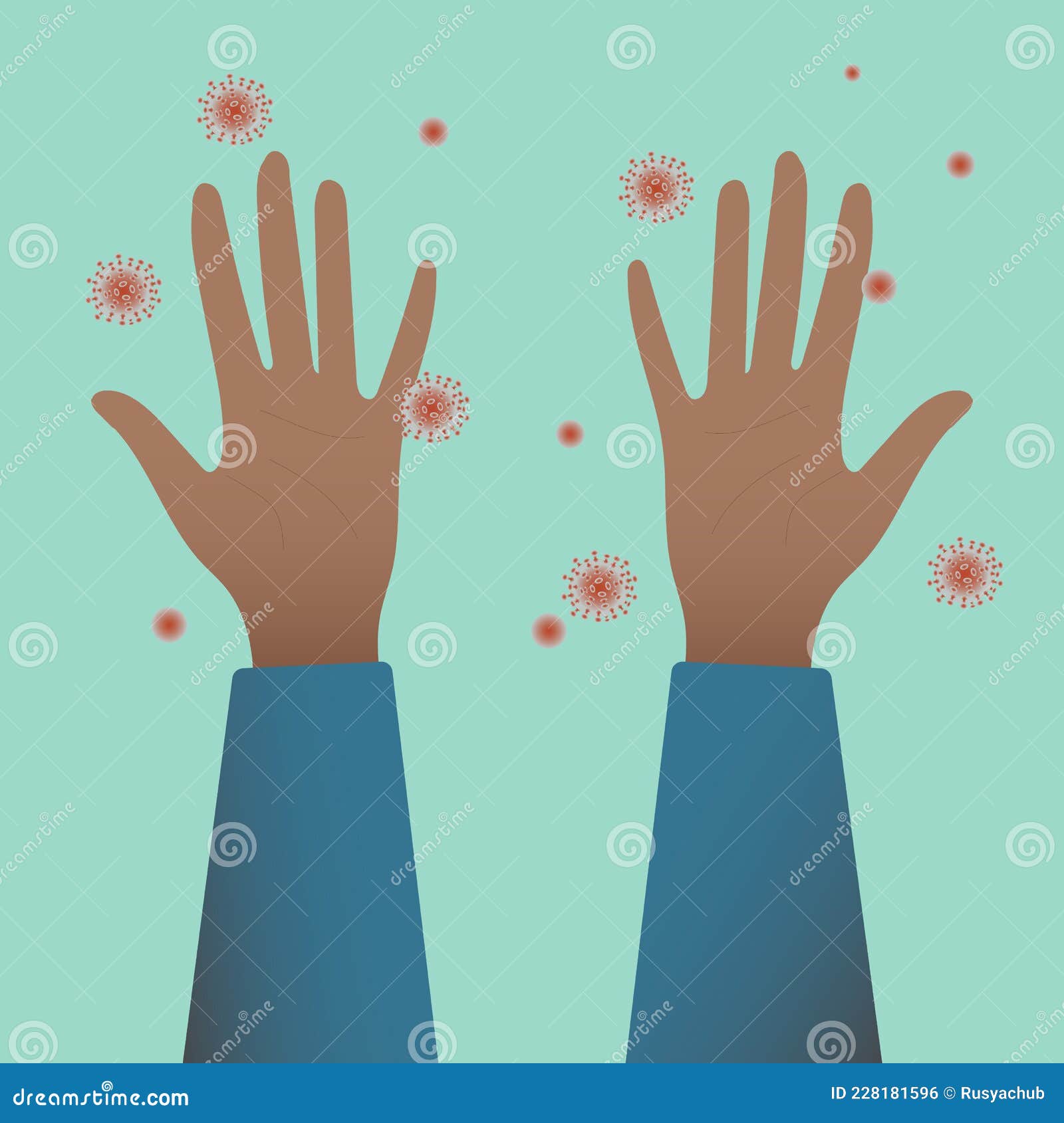 Human Hands are Susceptible To Bacteria and Infections. Stock Vector ...