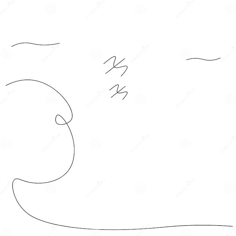 Birds Fly Line Drawing, Vector Illustration Stock Vector - Illustration ...