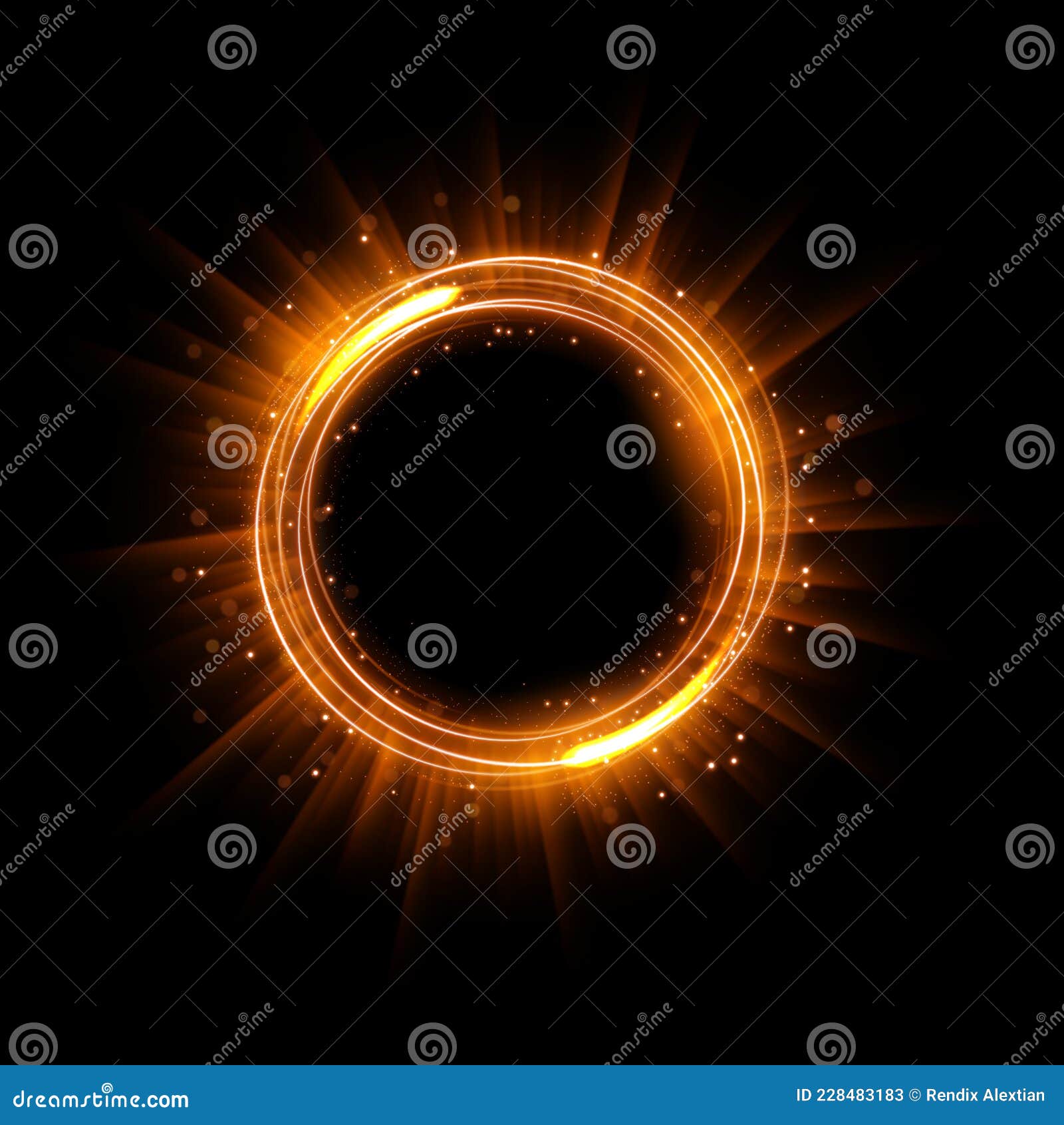 Abstract Glowing Circle, Elegant Illuminated Light Ring. Vector ...