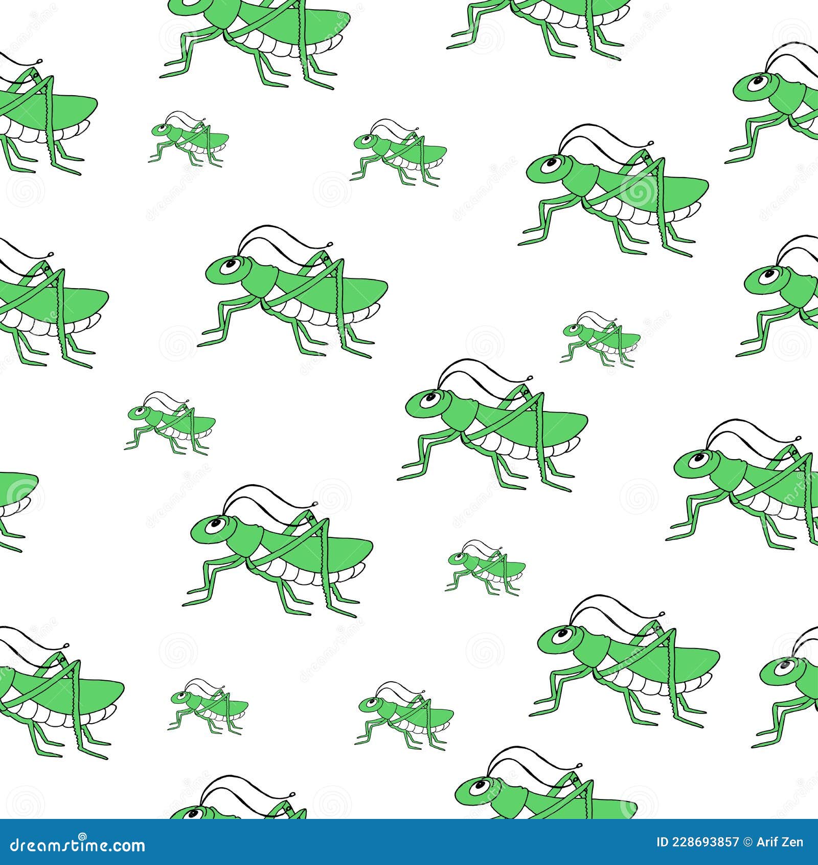 Grasshopper Pattern Background Vector Illustration | CartoonDealer.com ...