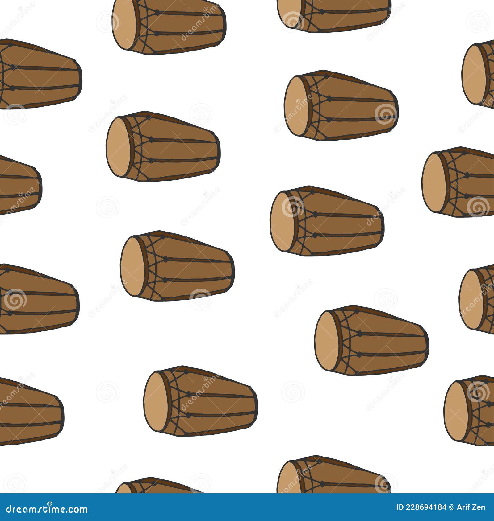 Traditional Percussion, Kendang Illustration On White Background ...