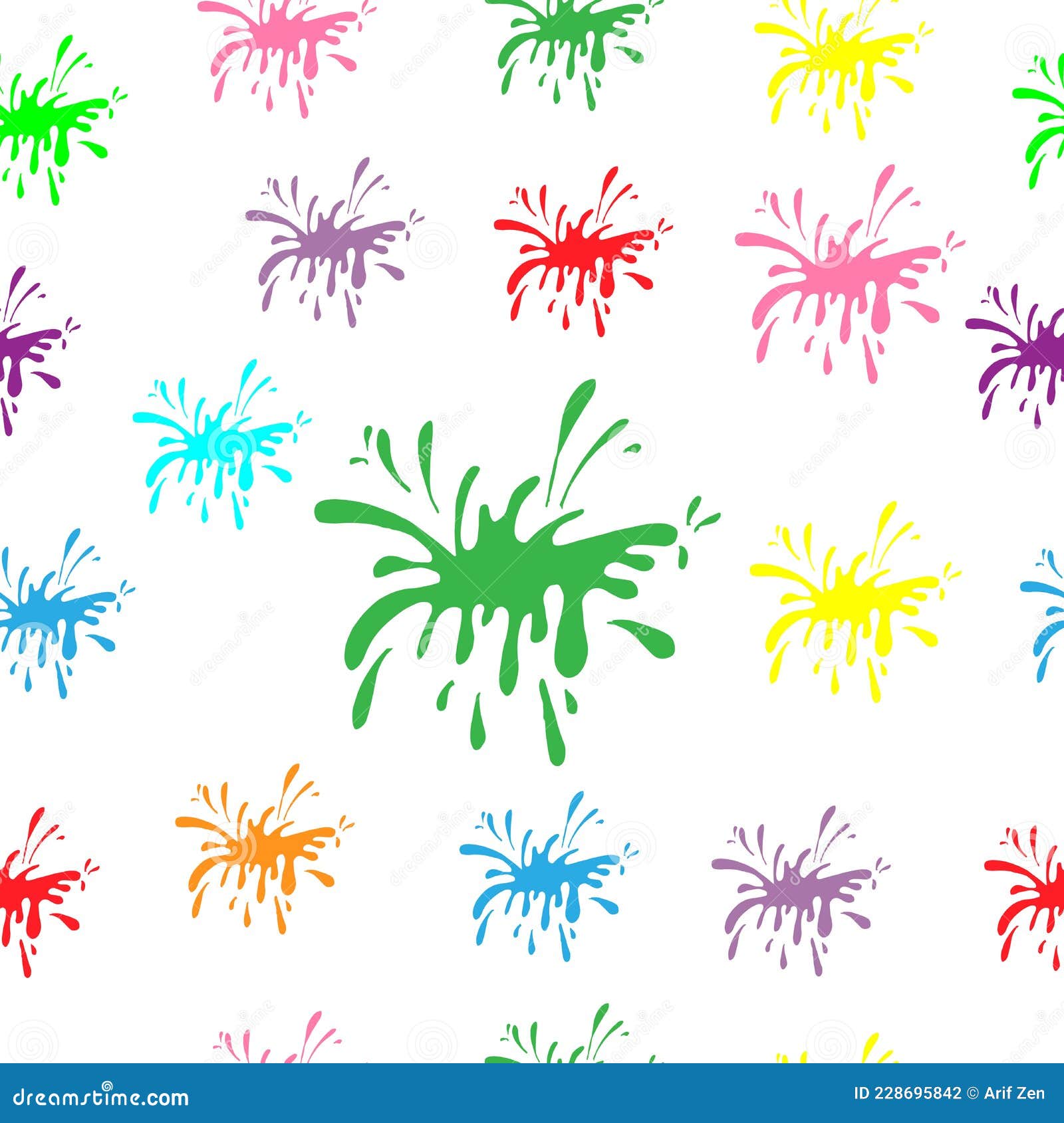 Splash Color Illustration on White Background. Colorful Splashing ...