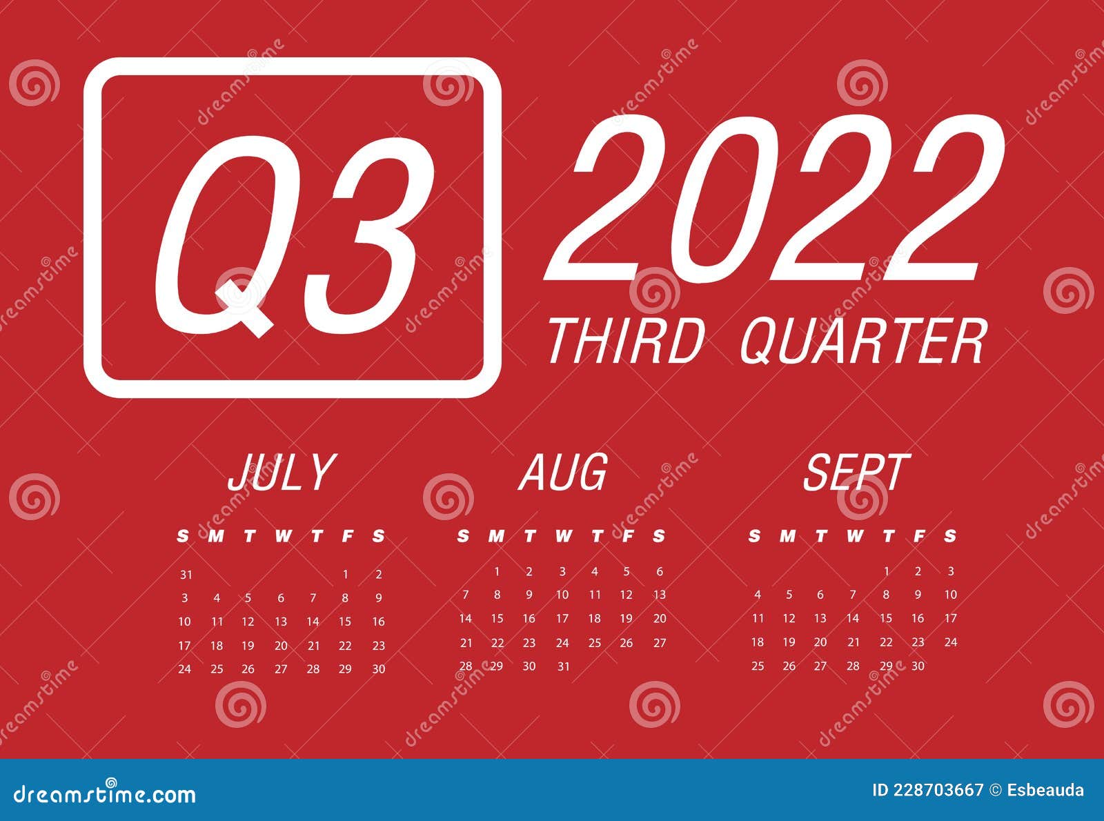 Third Quarter of Calendar 2022 Stock Vector - Illustration of quarter ...