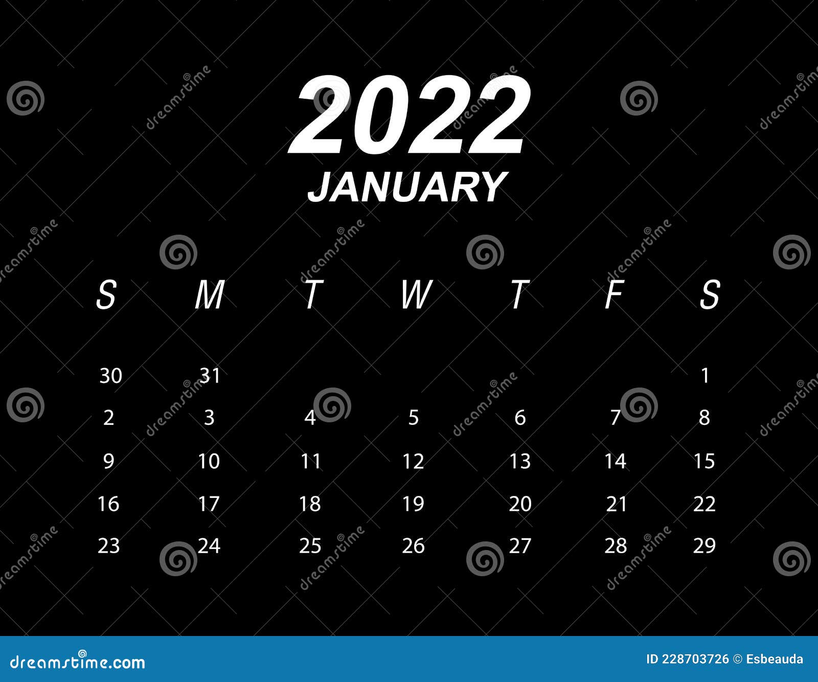 2022 January Month Calendar. Germany Version Vector Illustration ...