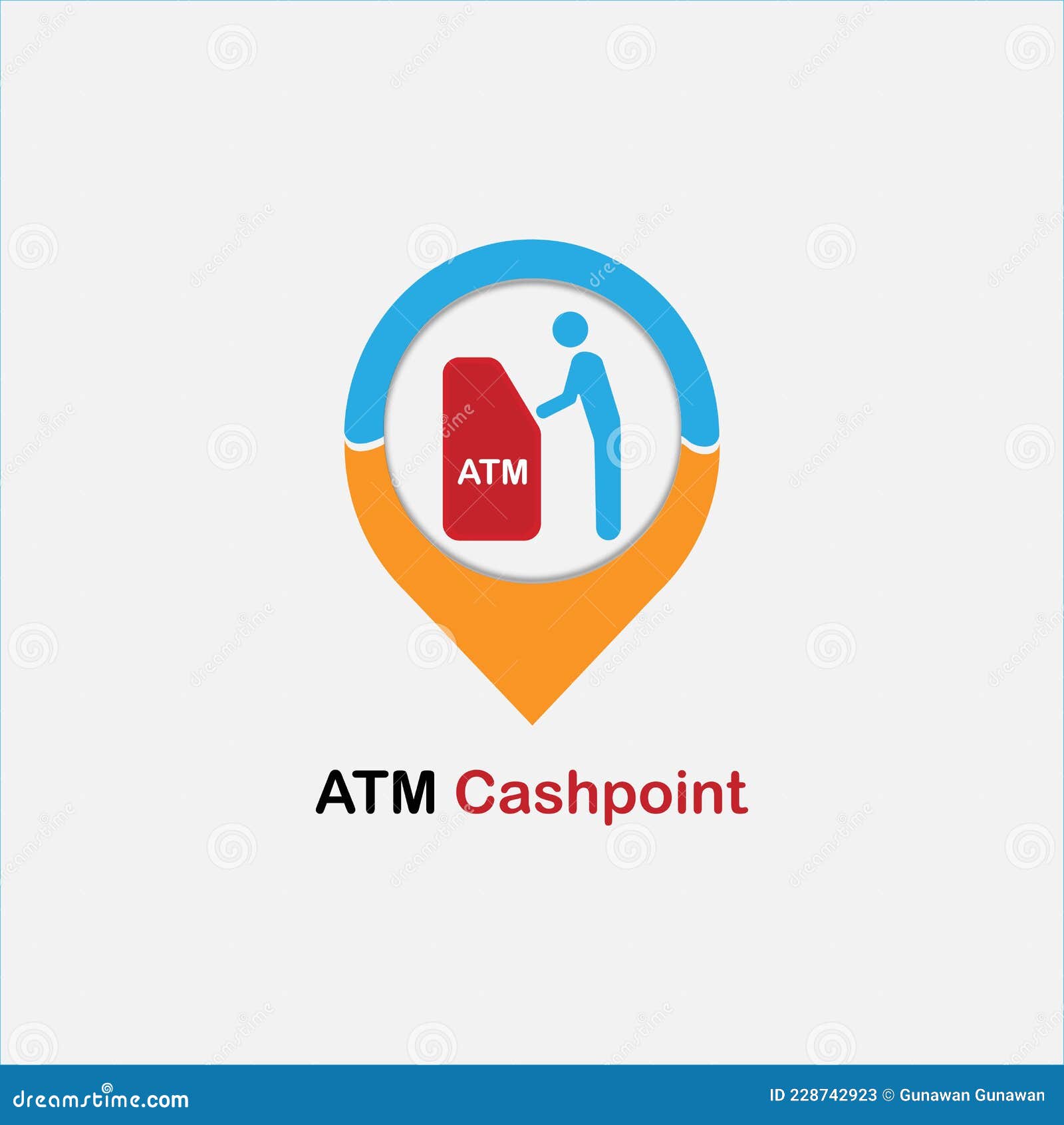 Map Pointer with ATM Cashpoint Icon. Stock Vector - Illustration of ...