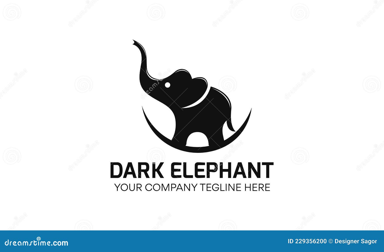 Creative Dark Elephant Logo Design Stock Vector - Illustration of ...