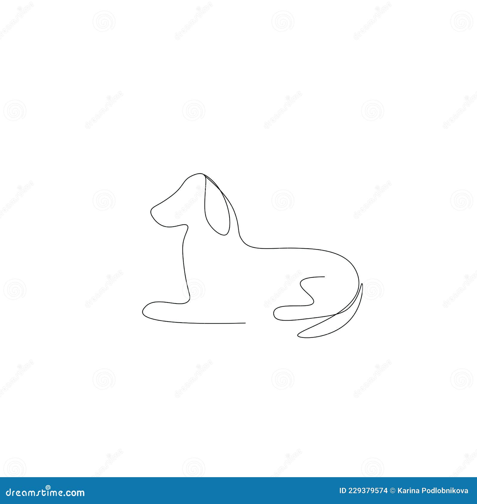 Dog with Butterfly Line Drawing, Vector Illustration Stock Vector ...