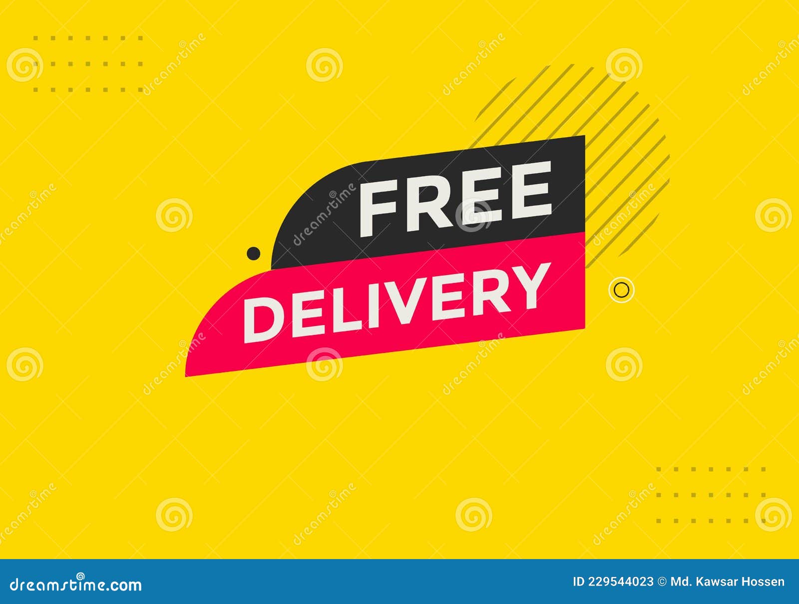 Free Delivery Vector Illustration. Sign Icon Banner. Web Template Free ...