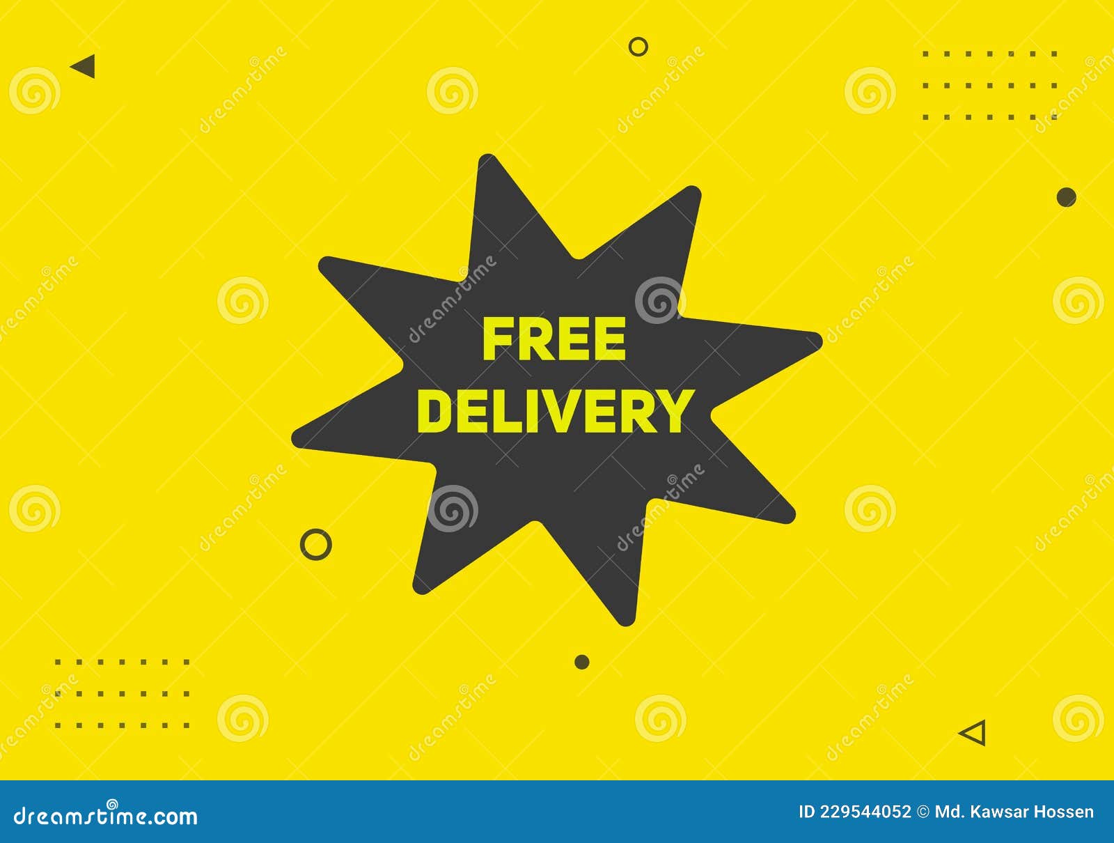 Free Delivery Vector Illustration. Sign Icon Banner. Web Template Free ...