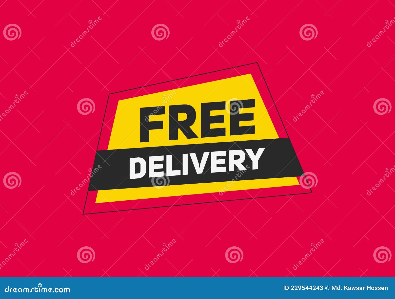 Free Delivery Vector Illustration. Sign Icon Banner. Web Template Free ...