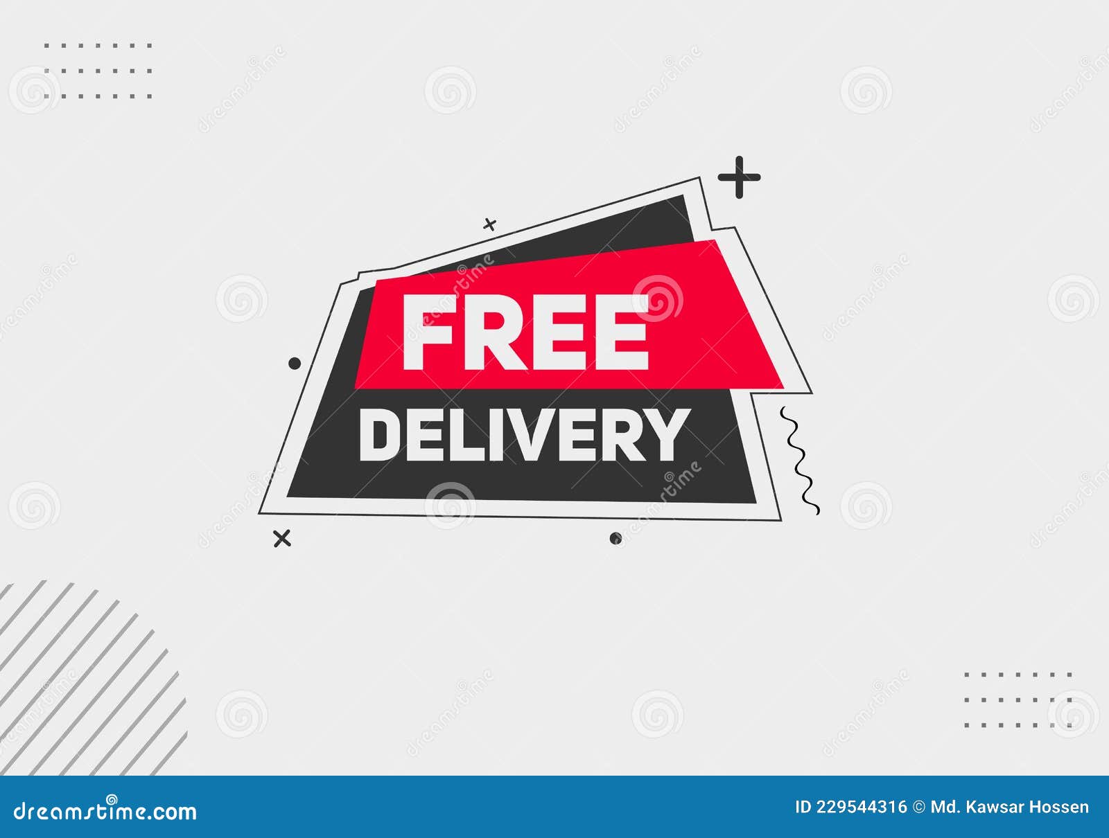 Free Delivery Vector Illustration. Sign Icon Banner. Web Template Free ...