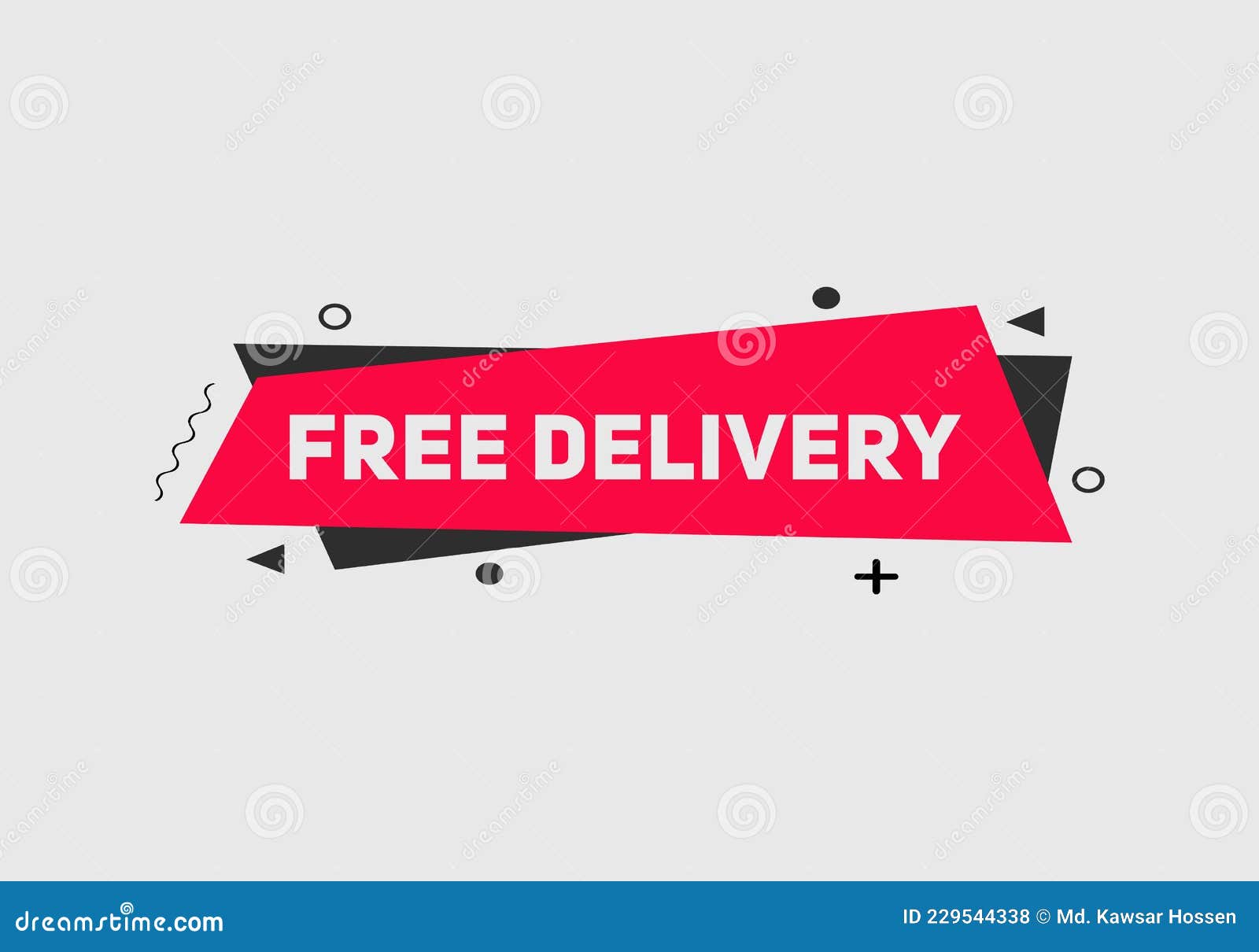 Free Delivery Vector Illustration. Sign Icon Banner. Web Template Free ...