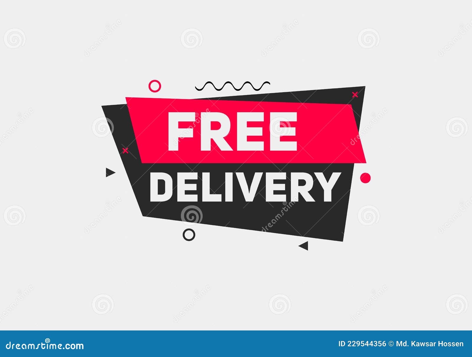 Free Delivery Vector Illustration. Sign Icon Banner. Web Template Free ...