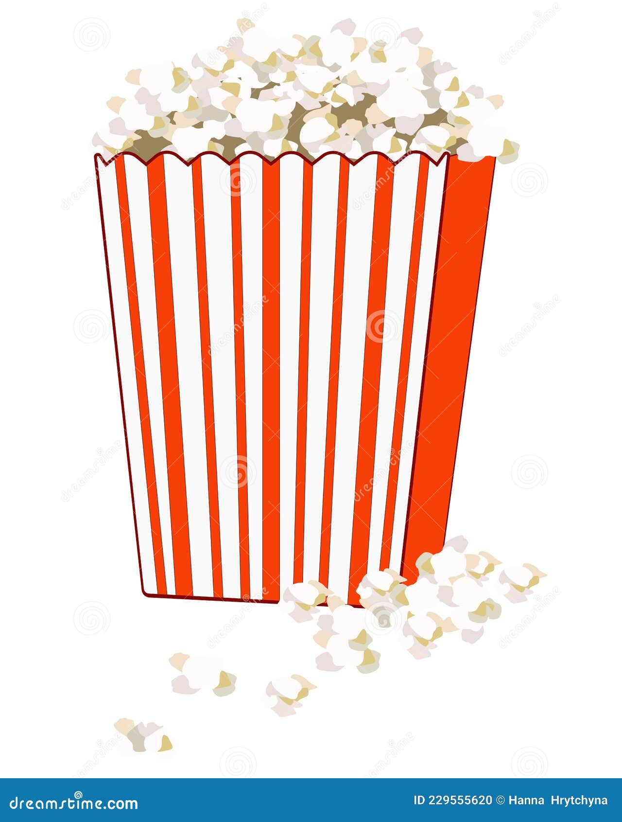 Popcorn in a Paper Bag - Vector Full Color Illustration. a Full Striped ...