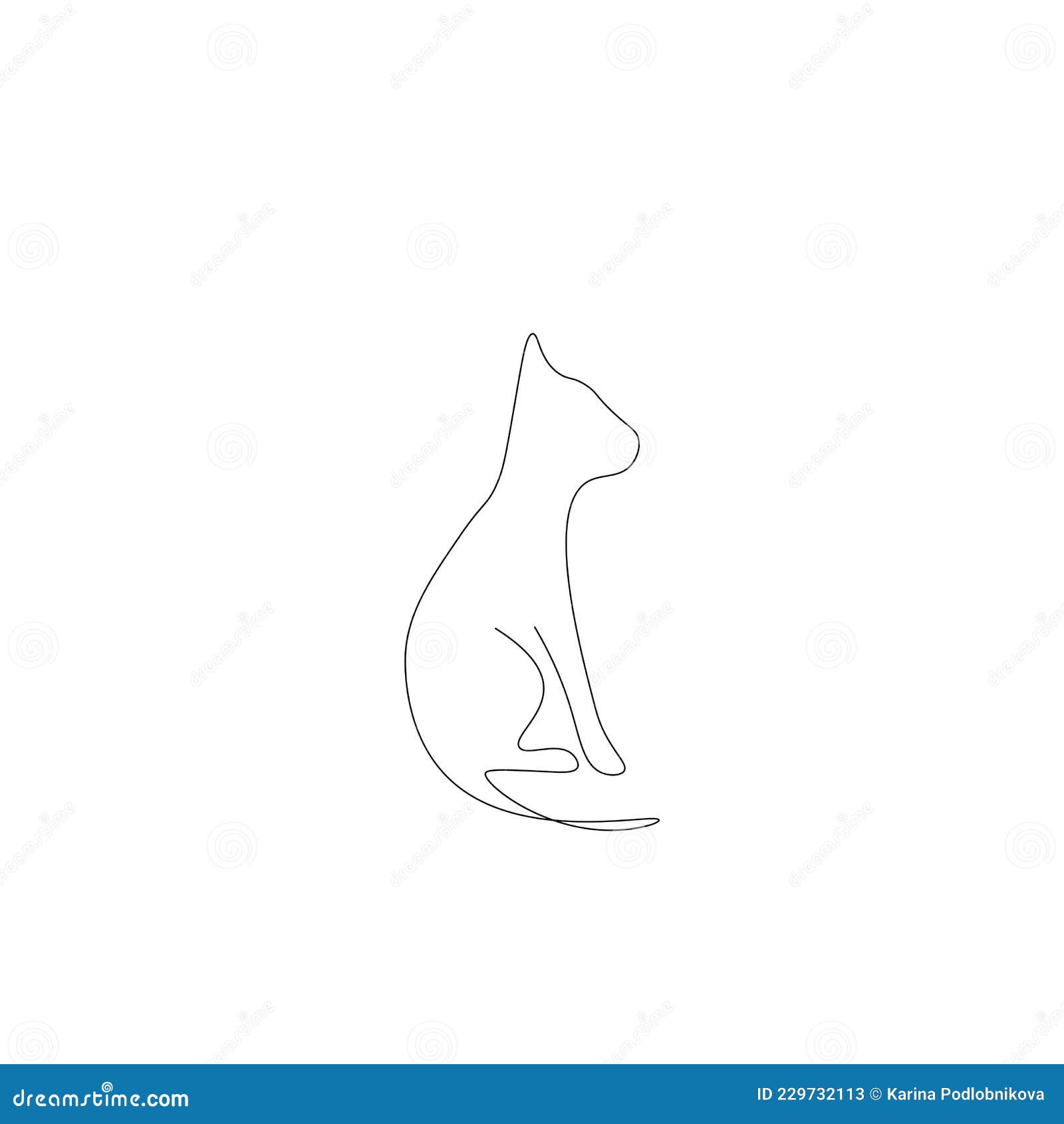Cat Animal Line Drawing, Vcetor Illustration Stock Vector ...