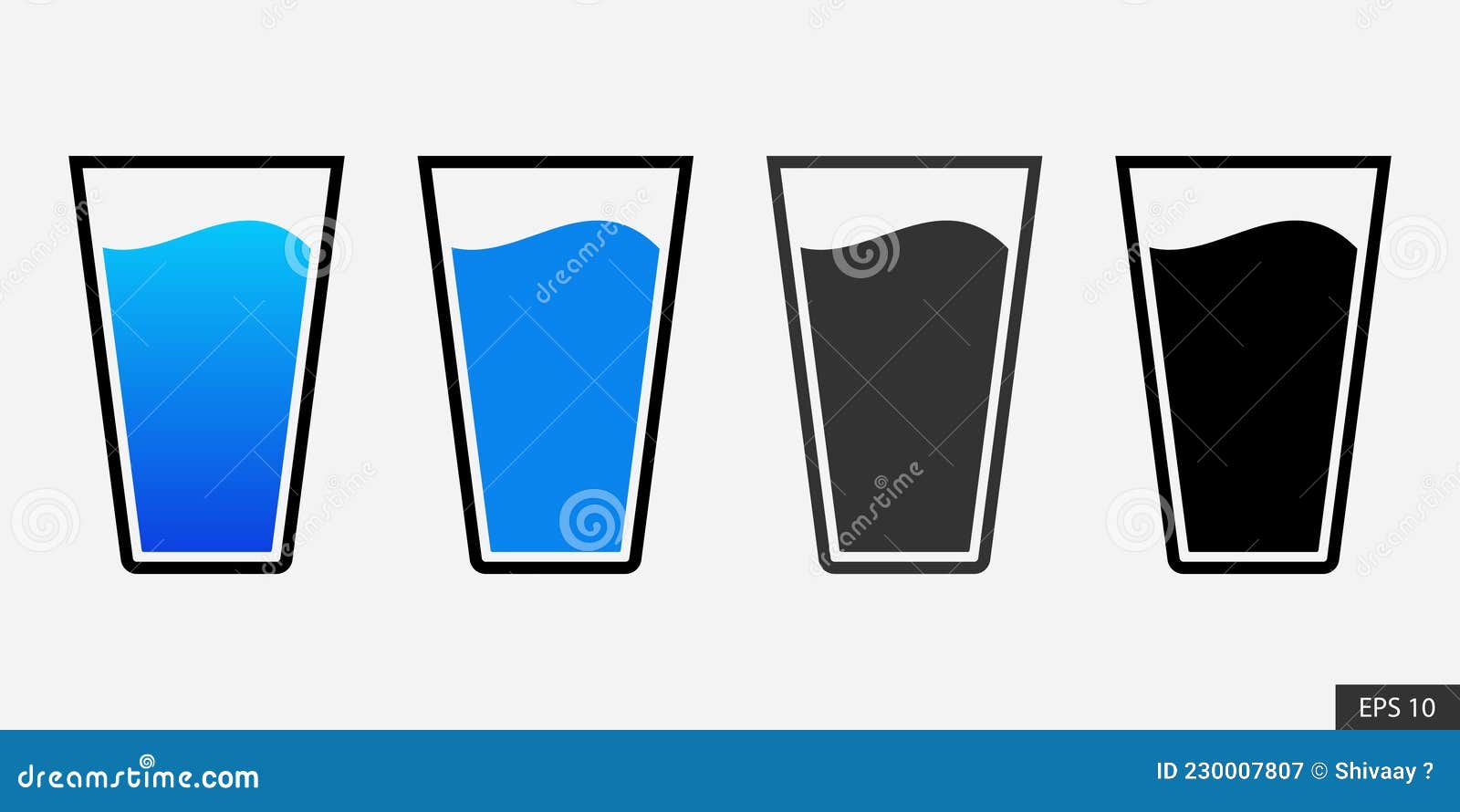 Glass of Water Icon or Drink Water Symbol Set Stock Vector ...