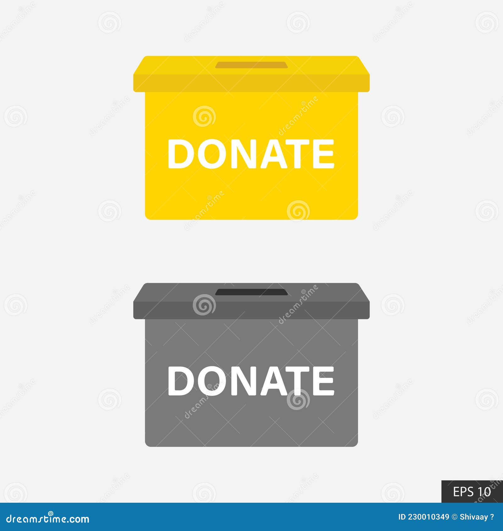 Donation Box Icon or Charity Collection Box Symbol Set Stock Vector ...