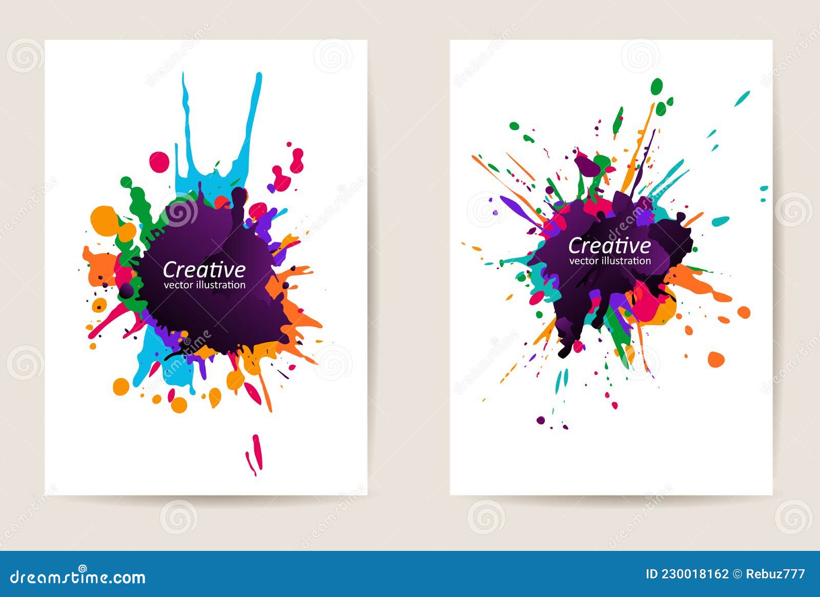 Colorful Creative Blots, Abstract Design Background Vector Illustration ...