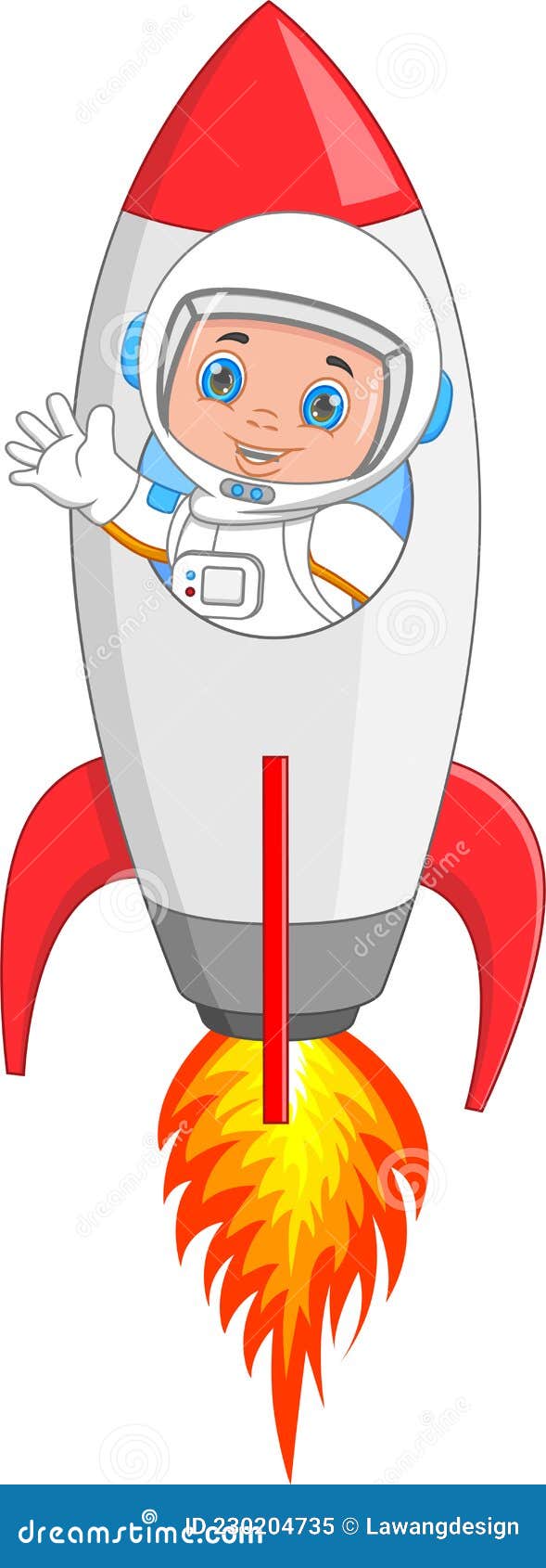 Waving Astronaut In Rocket