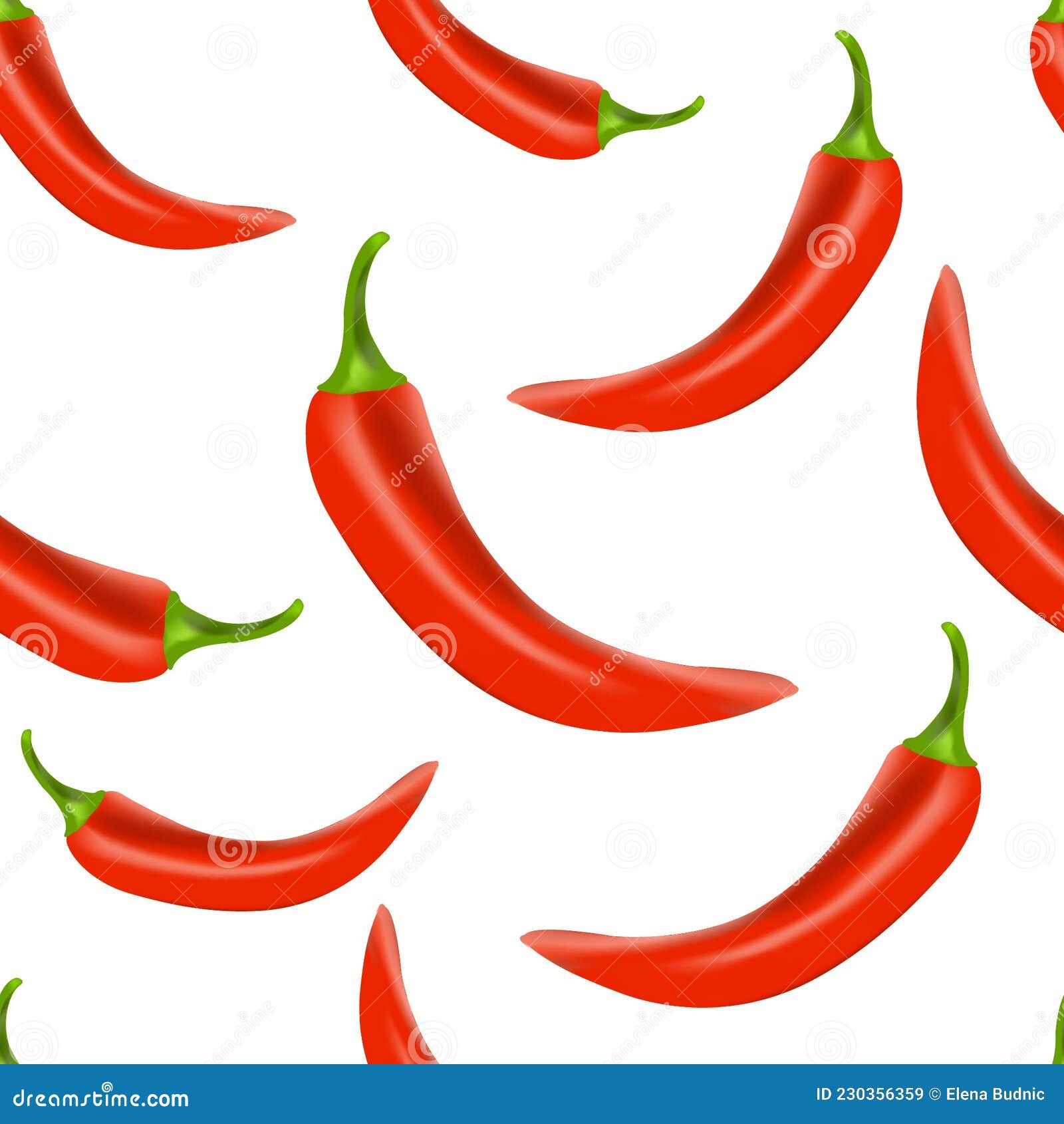 Super Hot Red Chilli Pepper Seamless Pattern Stock Vector ...