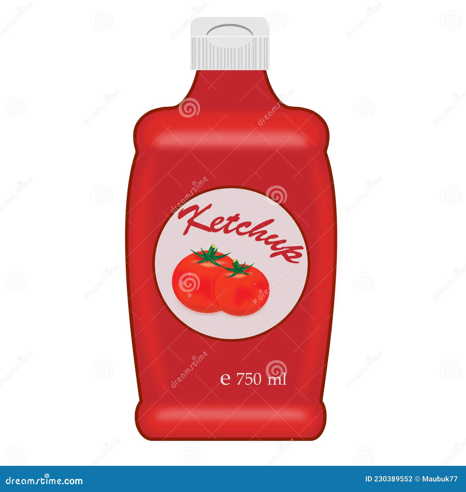 Illustration of a Bottle of Ketchup Stock Illustration - Illustration ...