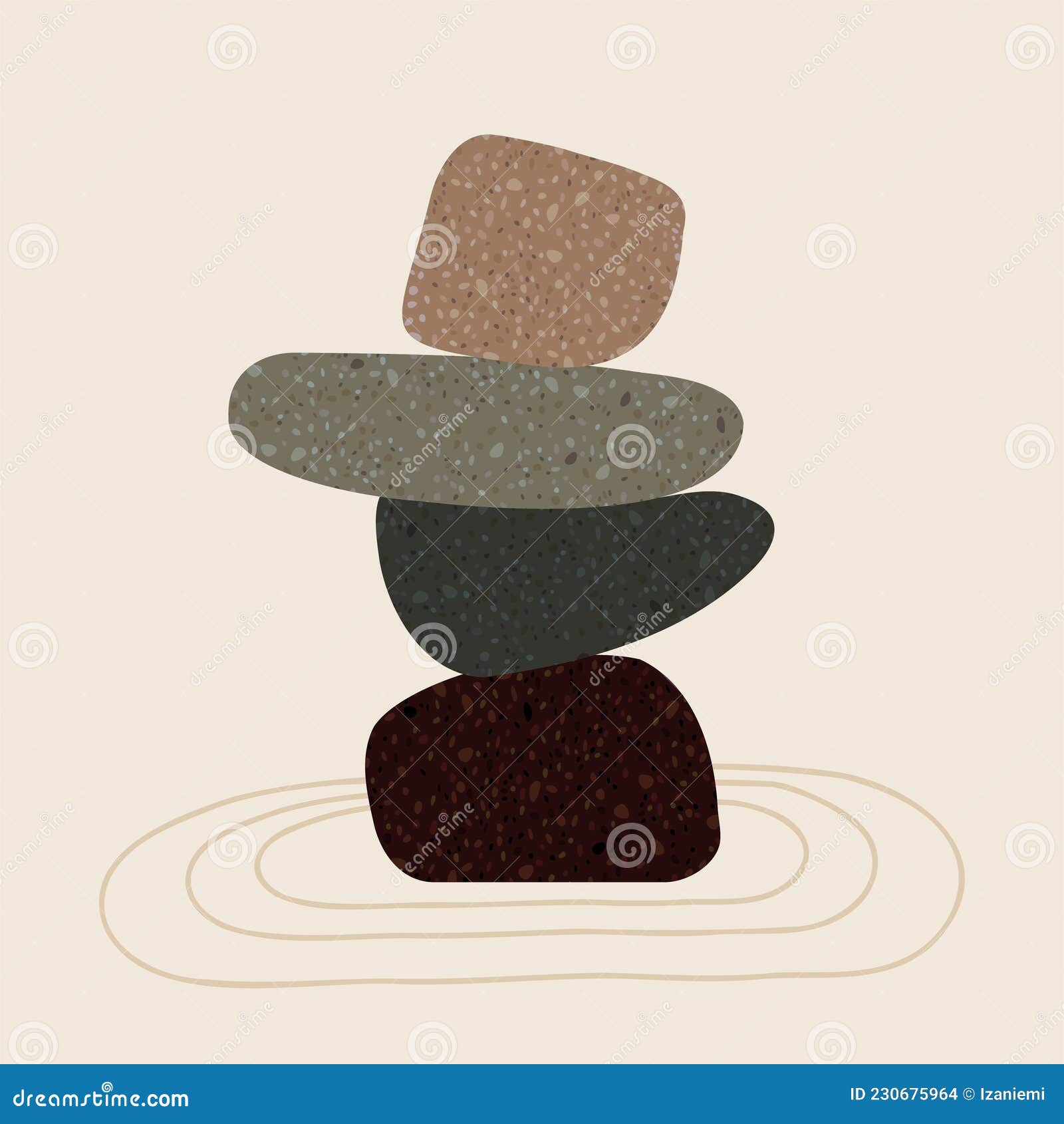 Stacked Zen Stones - Vector Illustration Stock Vector - Illustration of ...