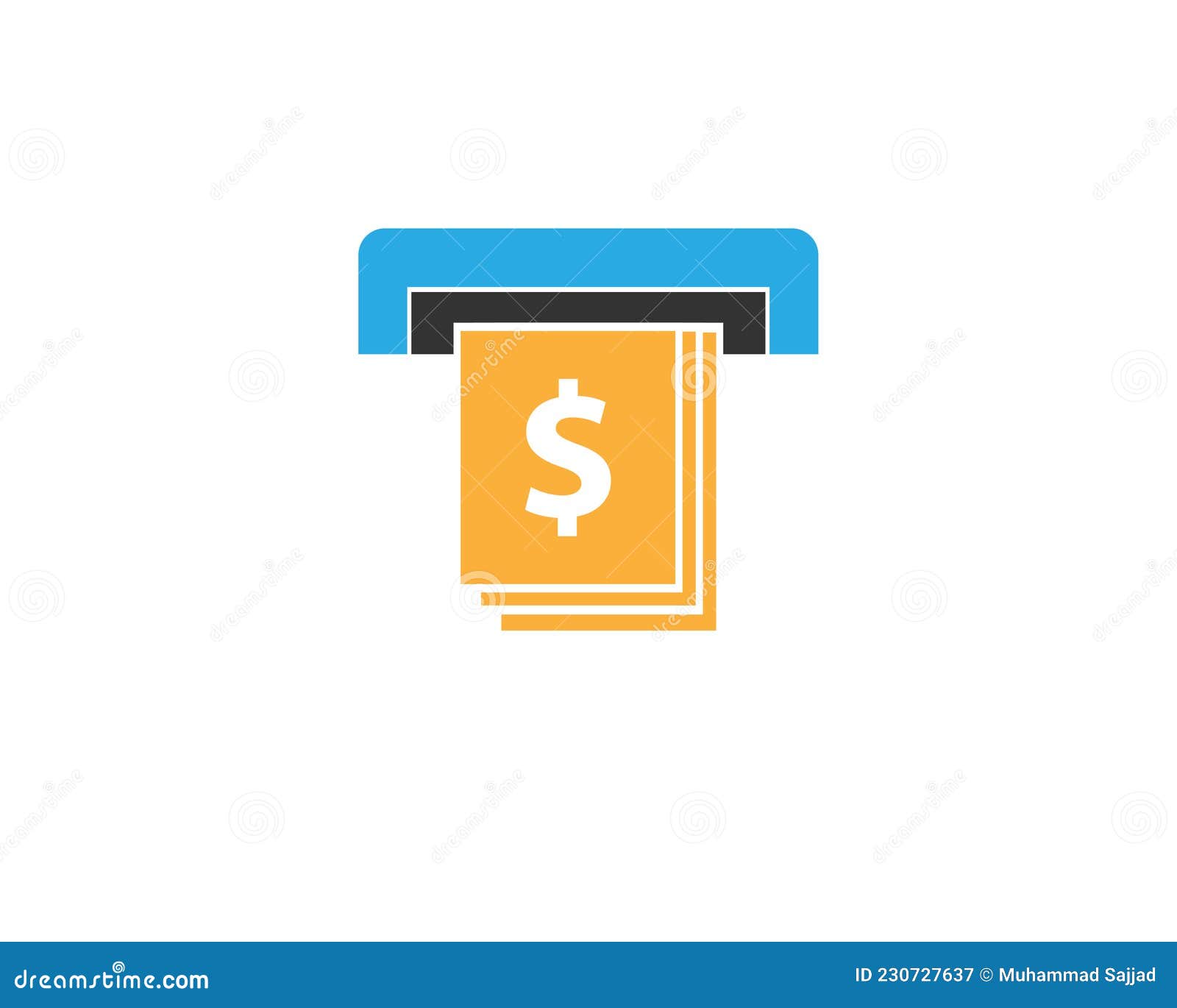 Cash Withdrawals at ATM Icon Template Stock Illustration - Illustration ...