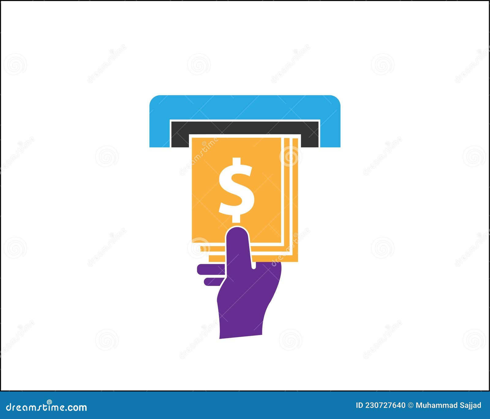 Cash Withdrawals at ATM Icon Template Stock Illustration - Illustration ...
