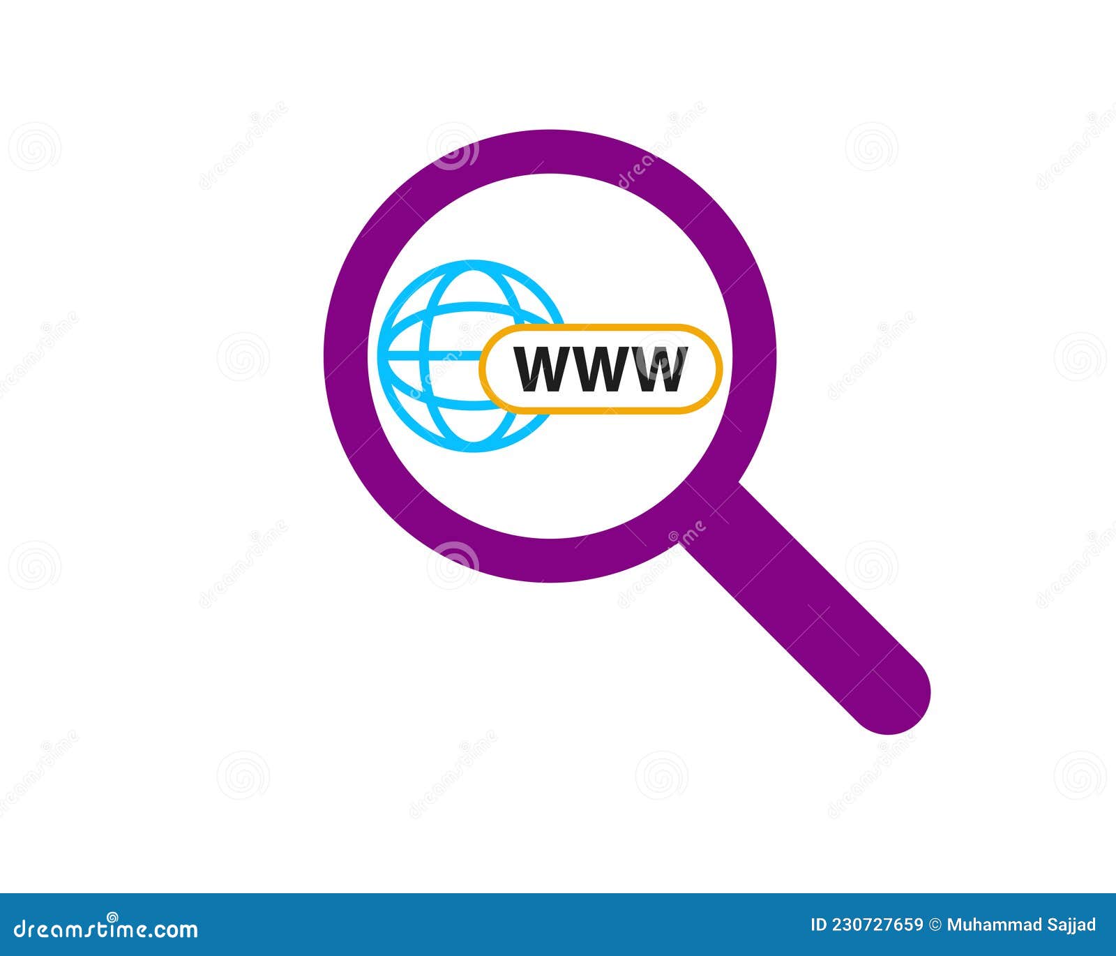 Web Vector Web Icon with Magnifying Glass Searching Stock Illustration ...